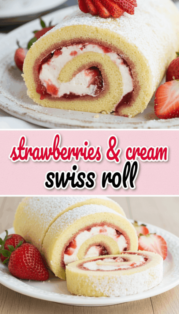 Strawberries and Cream Swiss Roll – optimalrecipes
